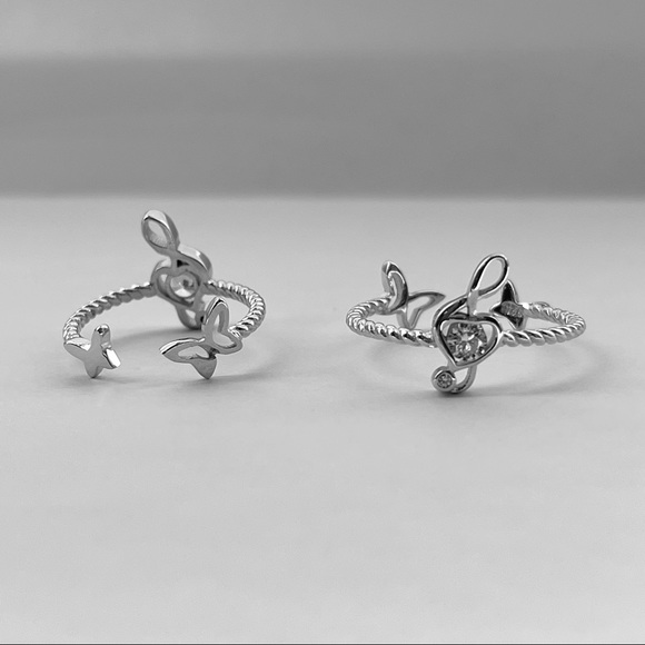 Jewelry | Sterling Silver Music Note W Butterflies Ring Butterfly Ring ...